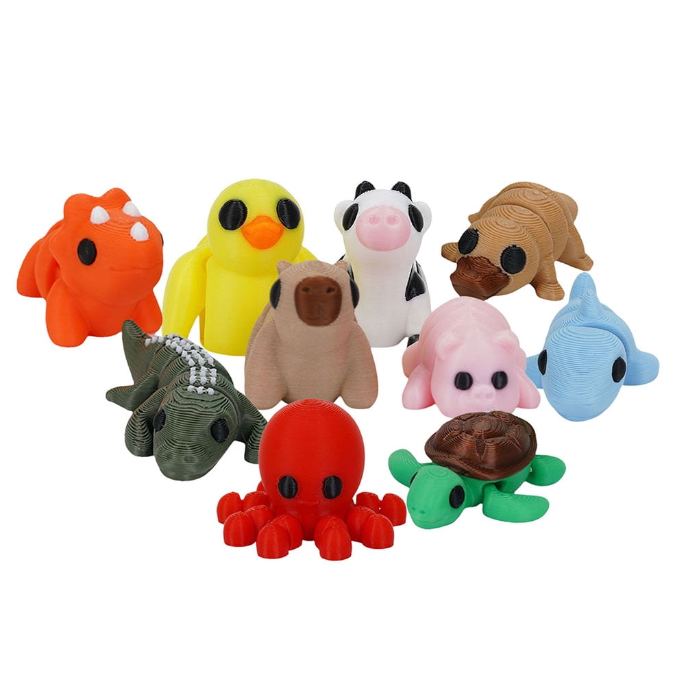 Yiaieng 10PCS 3D Printed Toy Adorable Small Animal Figures Animal ...