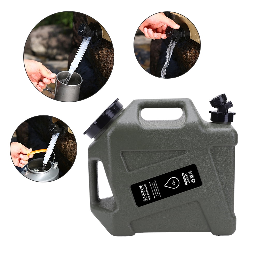 Yiaieng 12L Camping Water Container with Spigot, Portable Camping Water ...