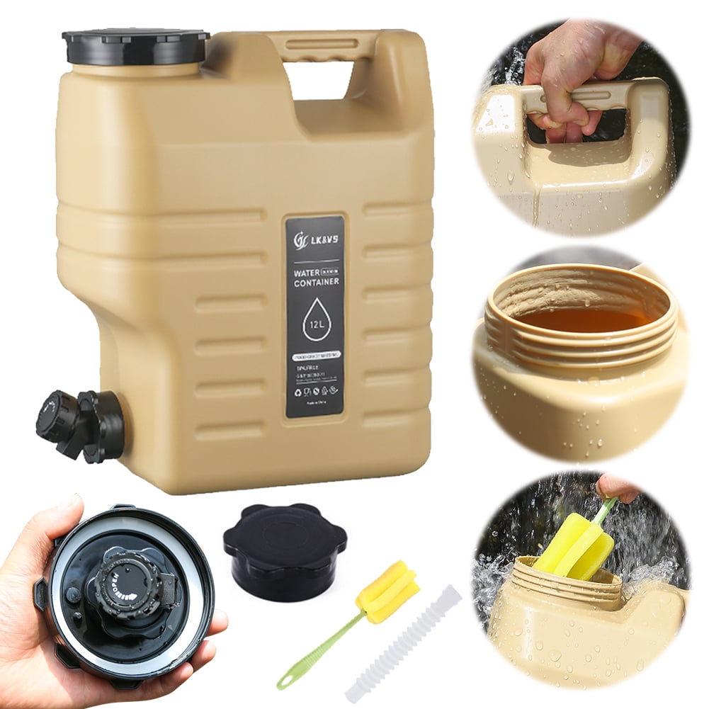 Yiaieng 12L Camping Water Jug with Faucet, Portable Water Containers ...