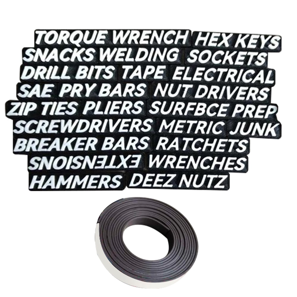 Yiaieng 3D Magnetic Tool Box Organizer Labels, 23PCS Magnetic Toolbox ...