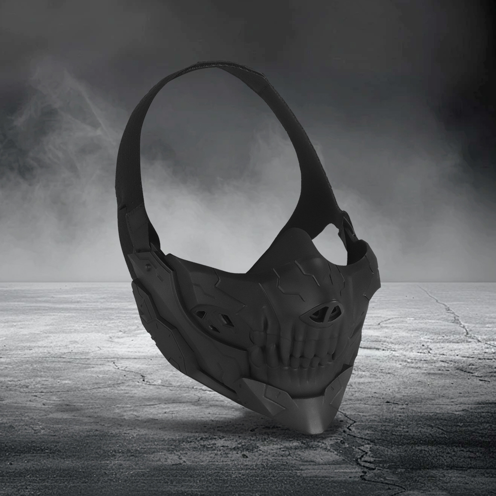 Yiaieng Airsoft Skull Half Face Protection Half Face Combat Breathable ...
