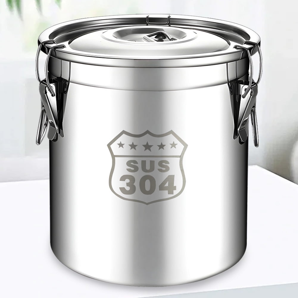 Yiaieng Airtight Canister, 6L 304 Stainless Steel Airtight Canister W/Lid Food Container for ...