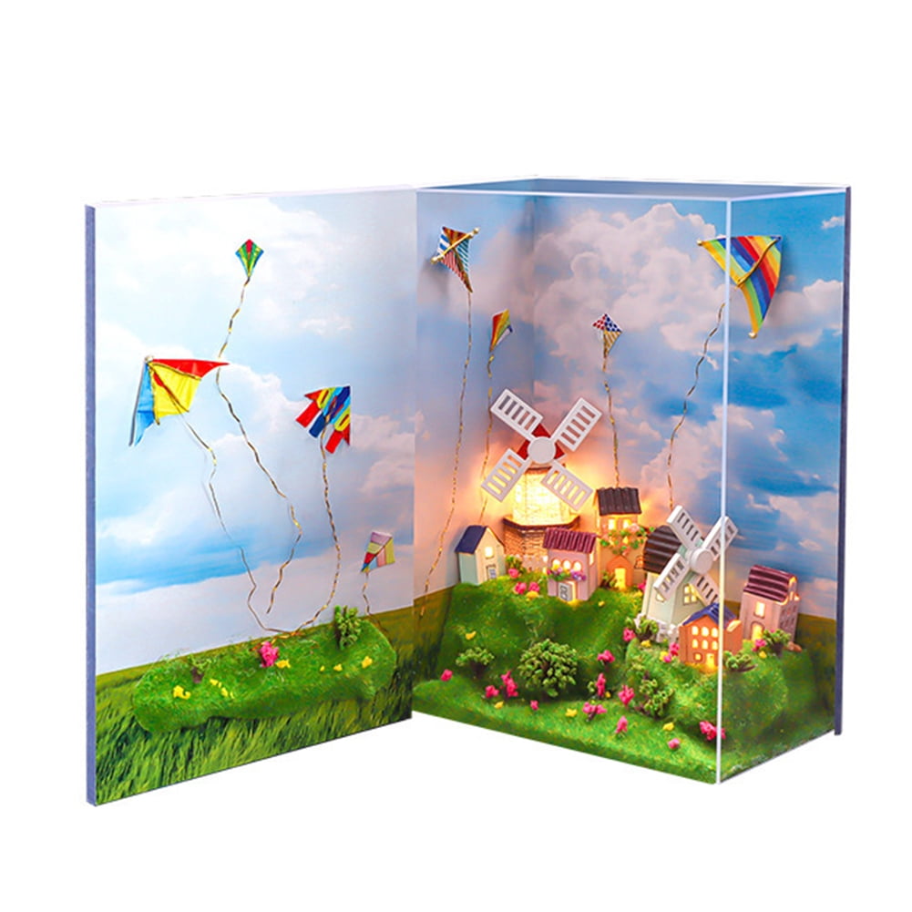 Yiaieng Assembly Miniature Shelf House Stereo Mini Cabin Model ...