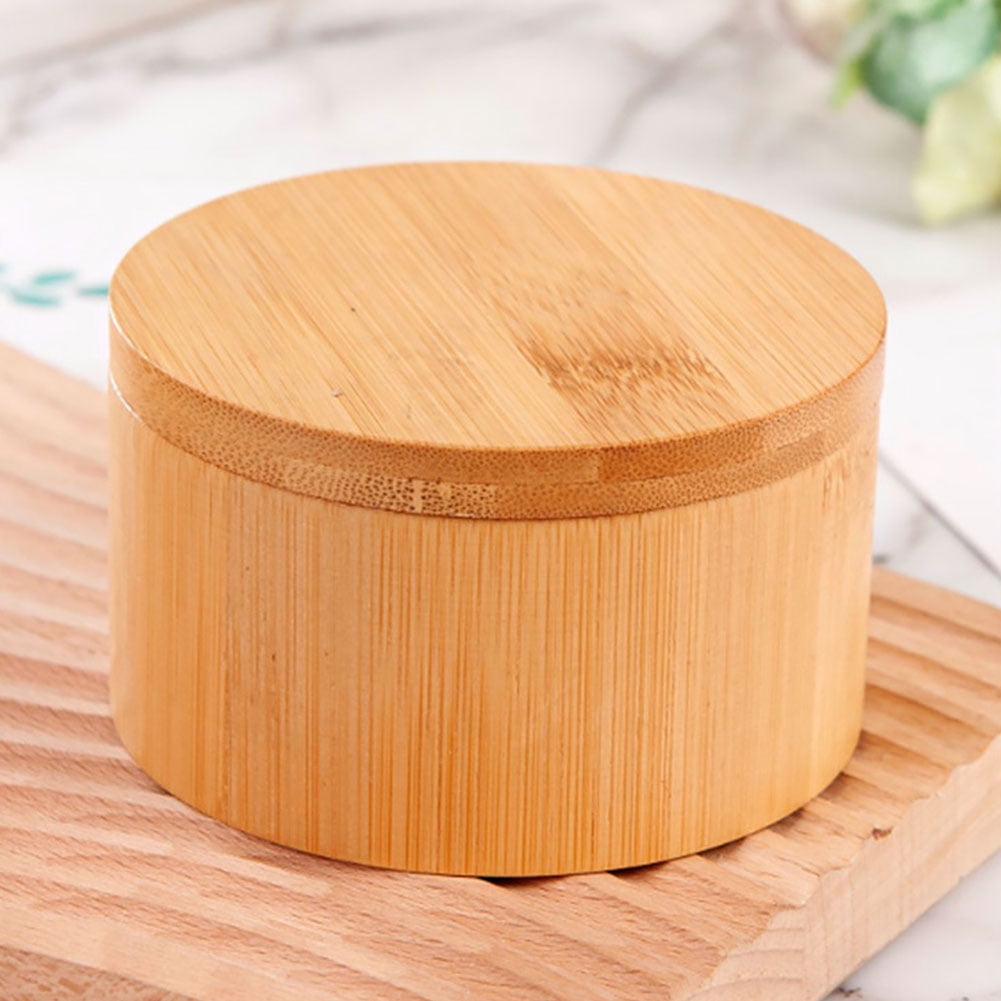 Yiaieng Bamboo Storage Box, Bamboo Salt Cellar with Magnetic Swivel Lid ...