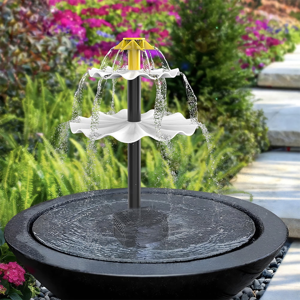 Yiaieng Bird Bath Pump, 3 Tiered 3.5W Fountain Pump Multifunction Solar Bird Bath Fountain for ...