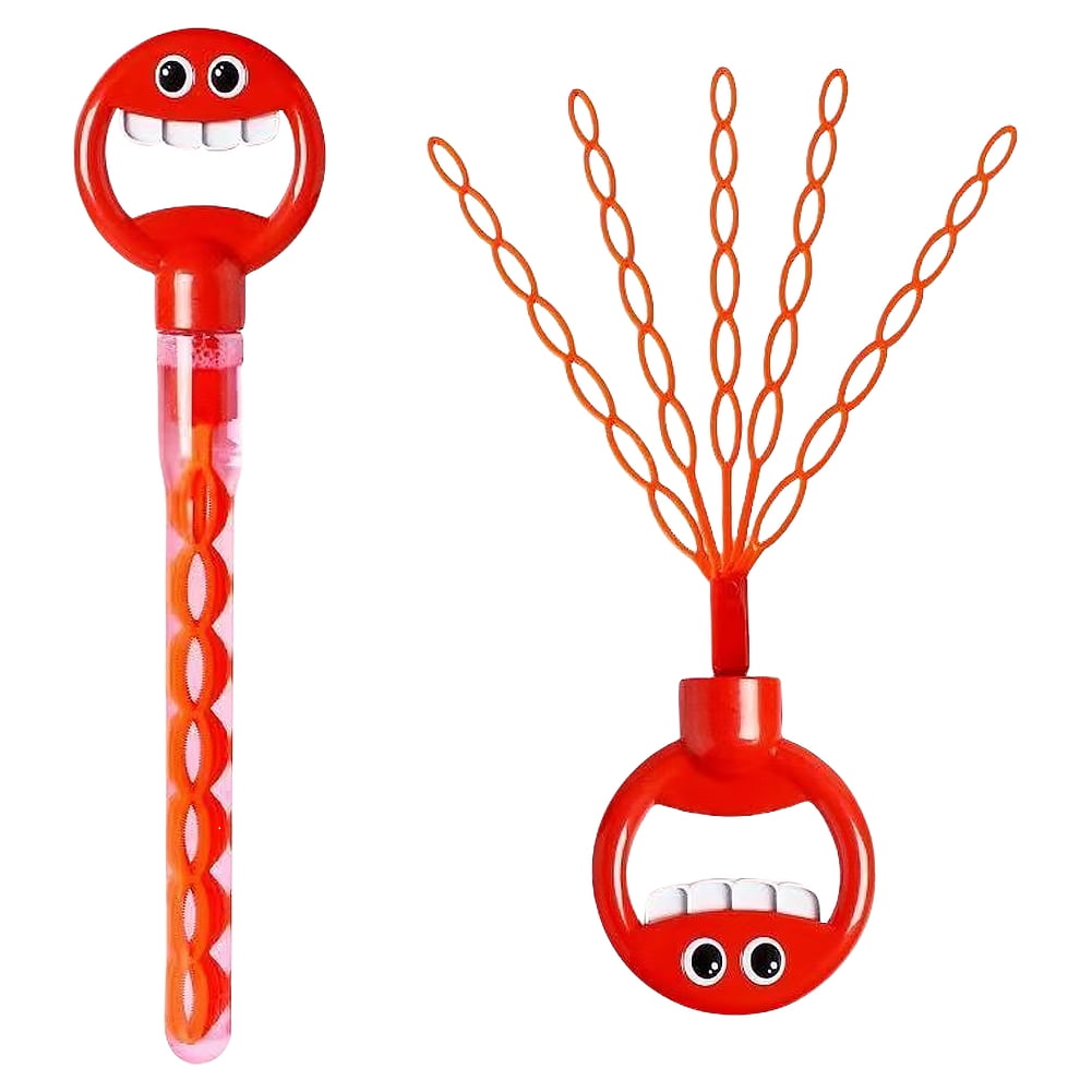 Yiaieng Cartoon Bubble Soap Bottle, 32 Hole Smiling Face Bubble Wand ...