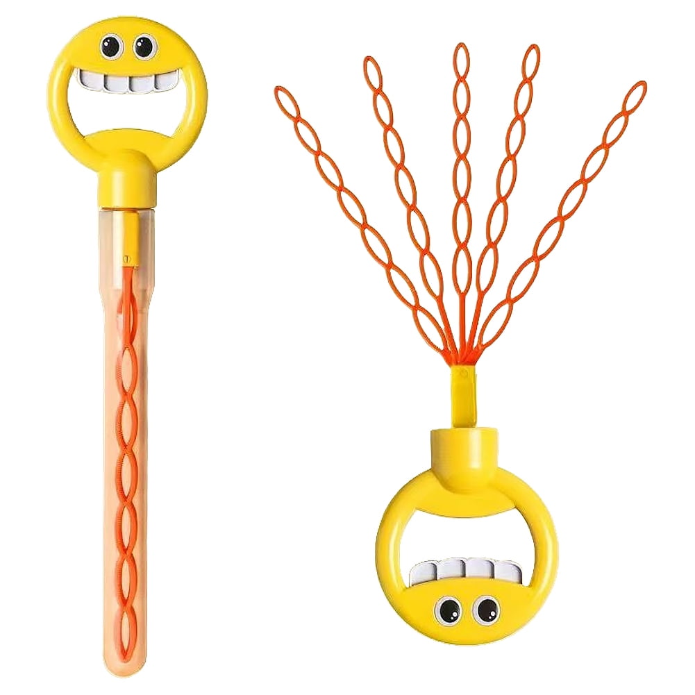 Yiaieng Cartoon Bubble Soap Bottle, 32 Hole Smiling Face Bubble Wand ...