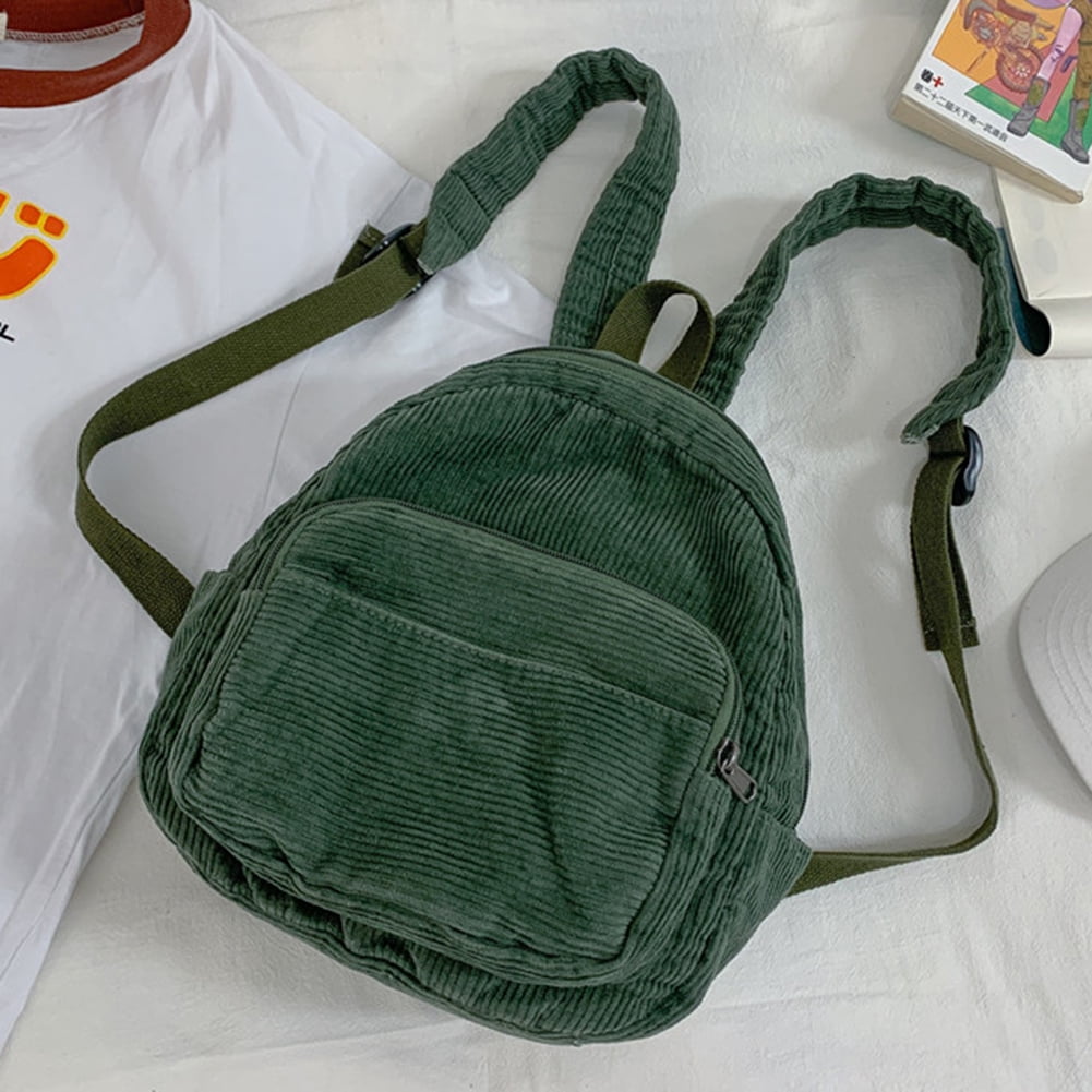 Yiaieng Corduroy Mini Backpack Casual Women Shoulder Bag Solid Color ...