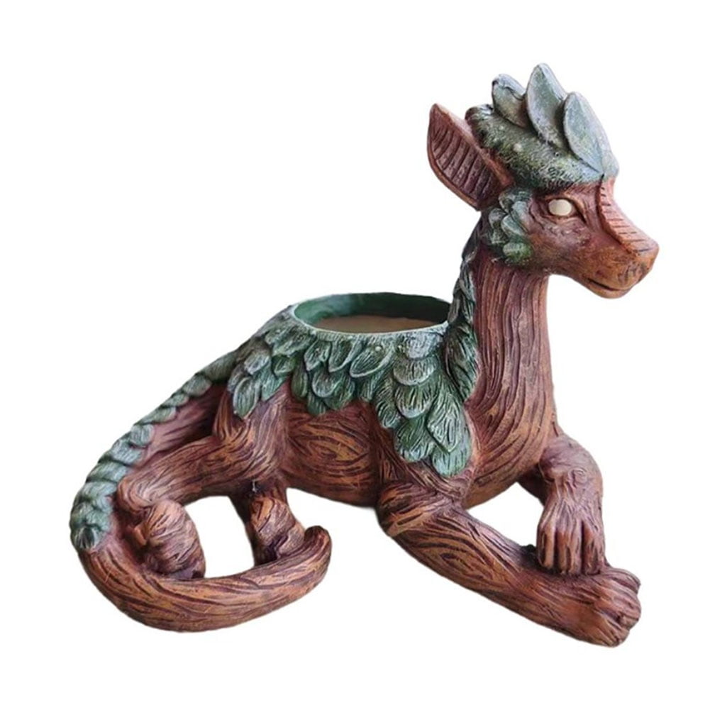 Yiaieng Dragon Tree Succulent Planter Resin Garden Statue Decorative ...