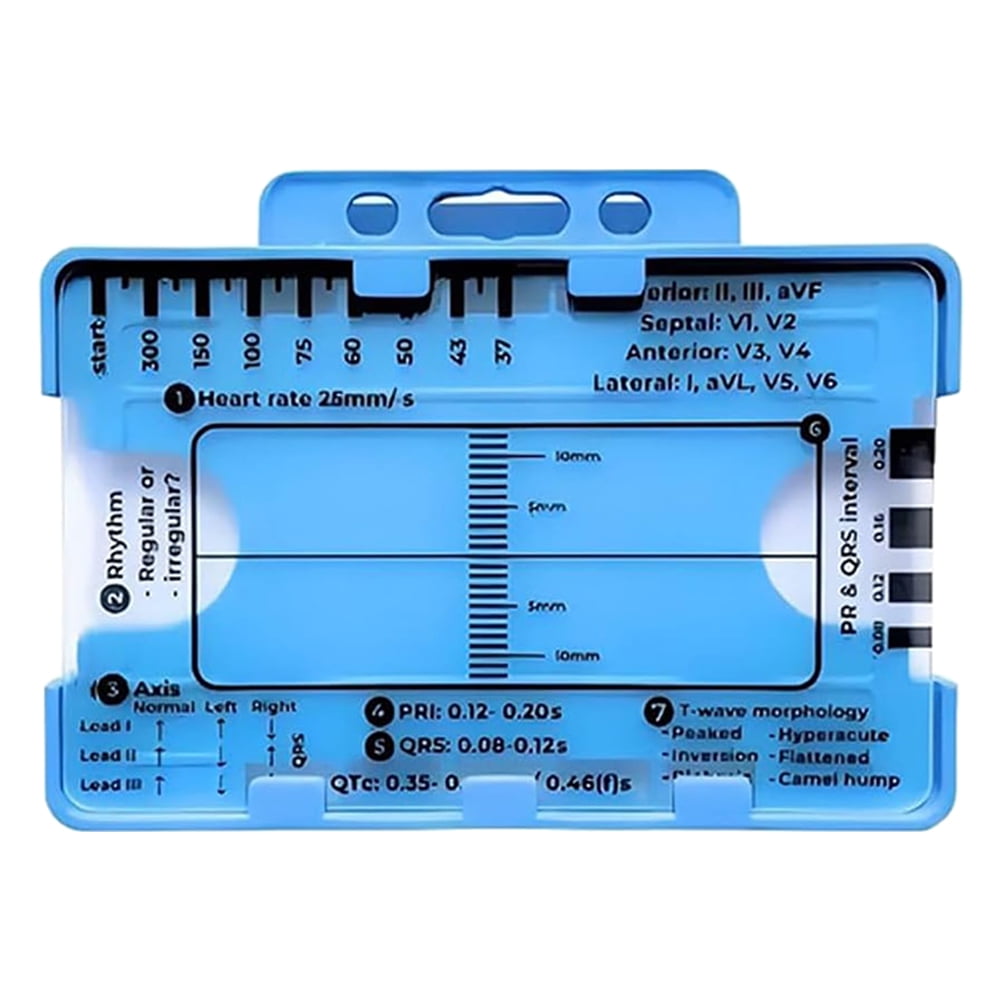 Yiaieng Ecg 7 Step Ruler Transparent Ekg Calipers Measuring Tool Portable 7 Step Plan Pocket Ecg ...