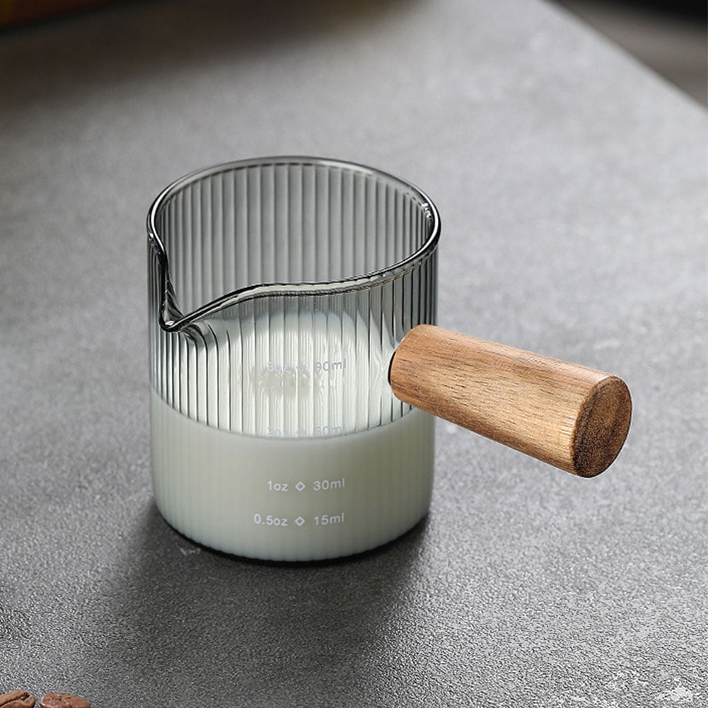 Yiaieng Espresso Shot Glass, 90Ml Espresso Shot Glass with Wood Handle ...