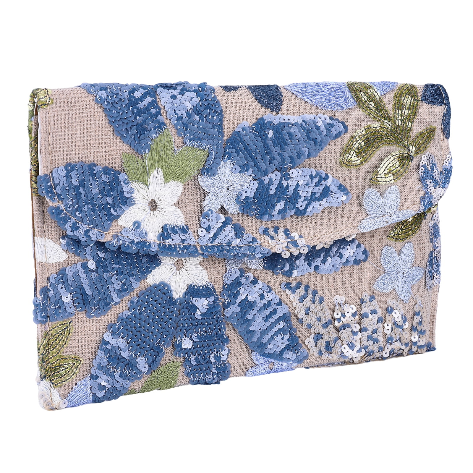 Yiaieng Floral Embroidery Sequin Evening Clutch Bag Straw Bag Handbag ...