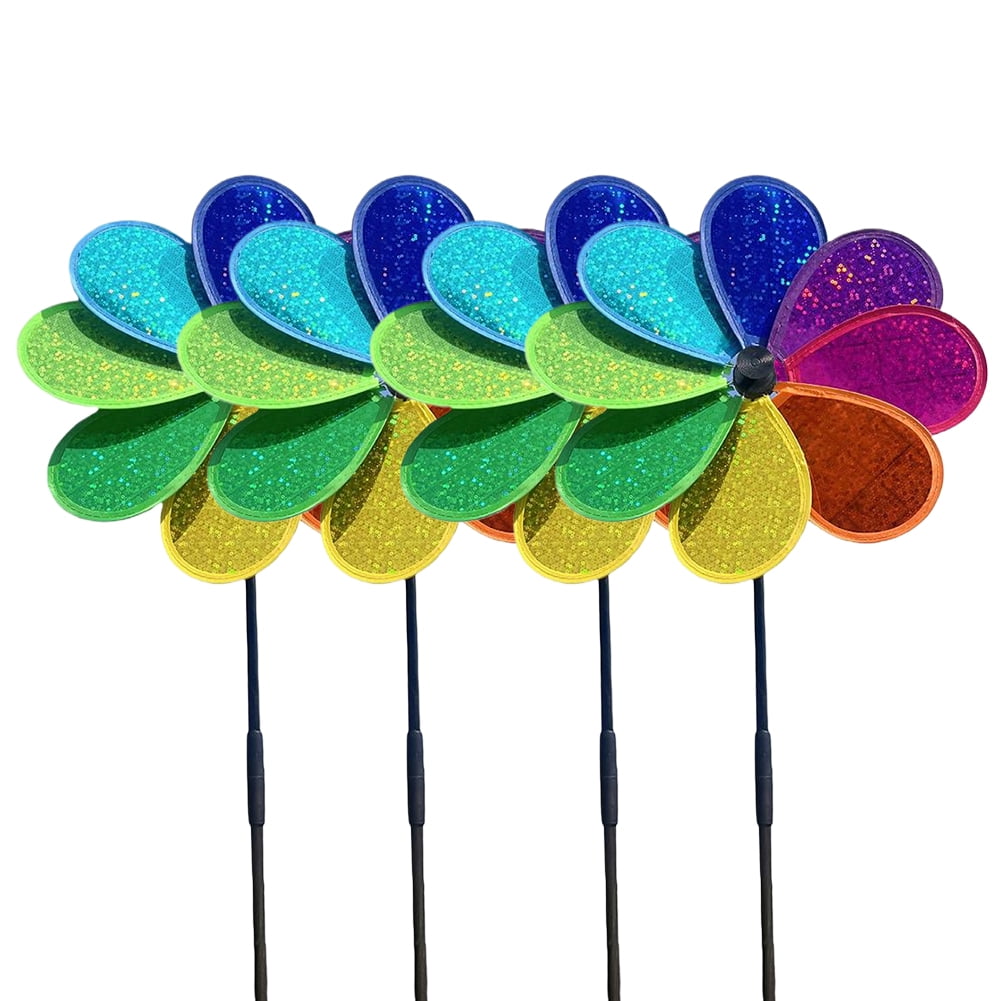 Yiaieng Flower Wind Sparkly Lawn Pinwheel Colorful Rainbow Garden ...