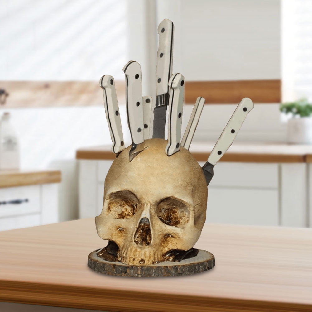 Yiaieng Fruit Chopping Stand, Skull Holder Resin Skeleton Stand Scary ...