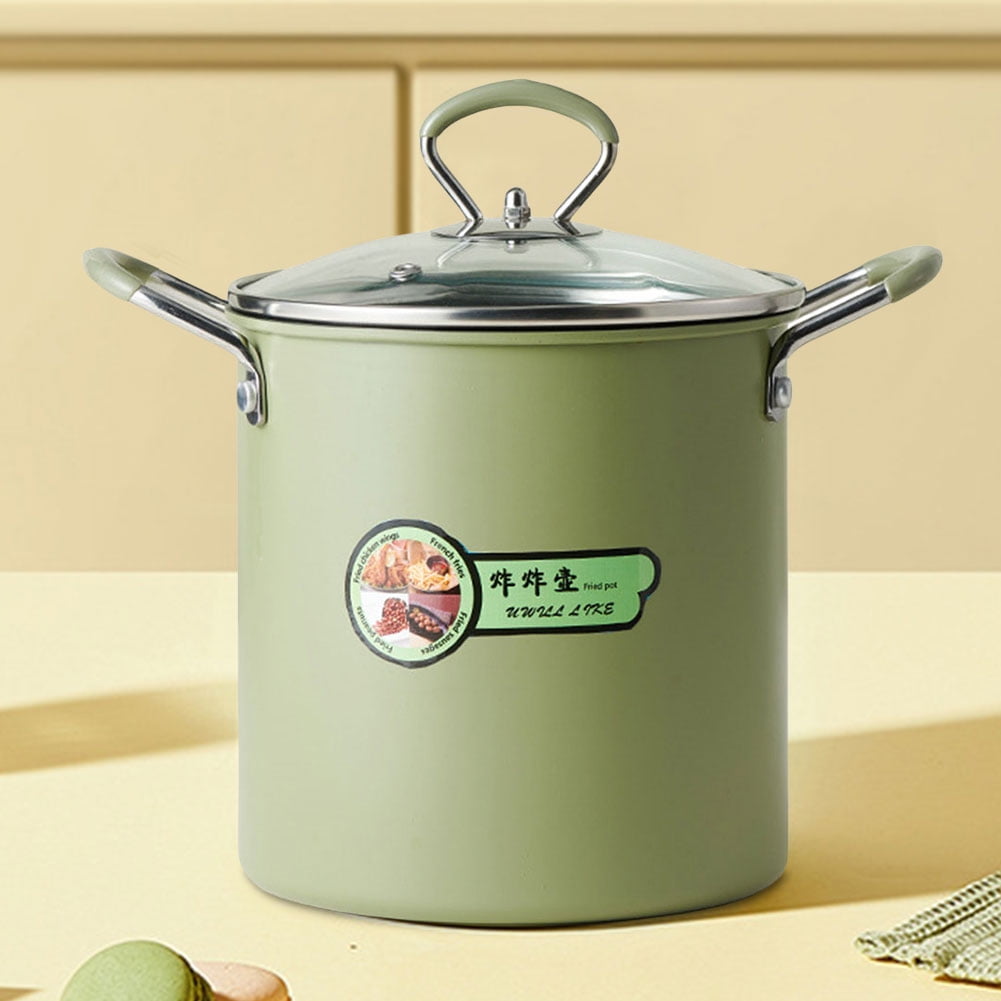 Yiaieng Frying Pot, 3L Deep Fryer Pot Cooking Pot Multi-Function Mini ...