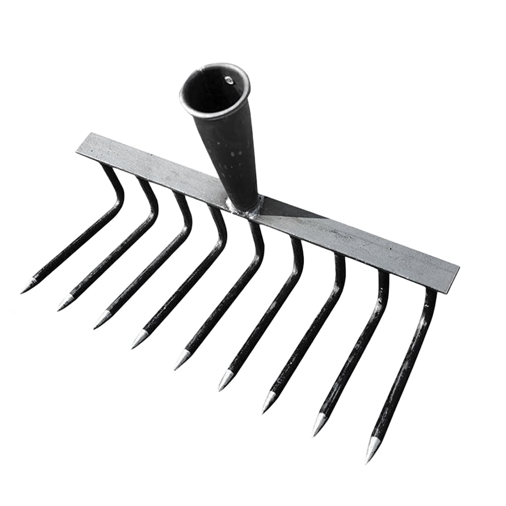 Yiaieng Garden Rake, High Carbon Steel Nail Rake Weeding Rake Loose ...
