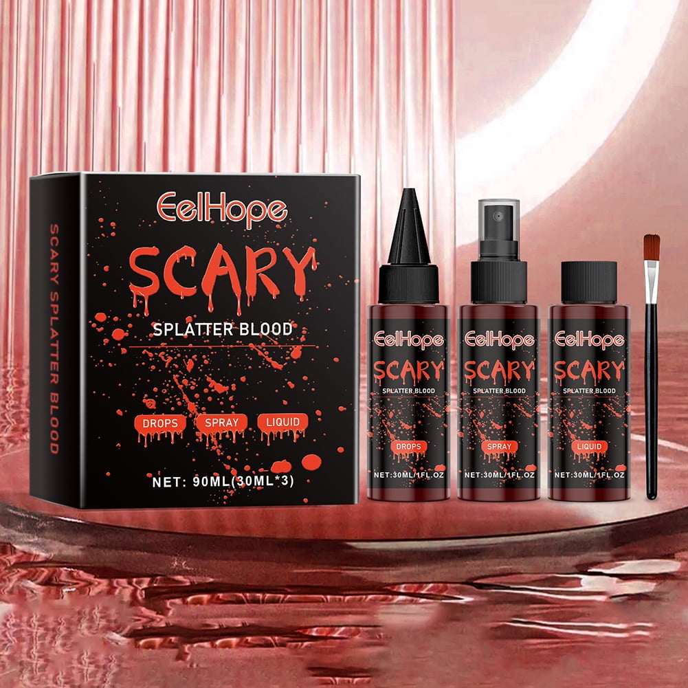 Yiaieng Halloween Fake Blood Makeup Kit Fake Blood Sfx Makeup Kit Non Toxic Coagulated Blood ...