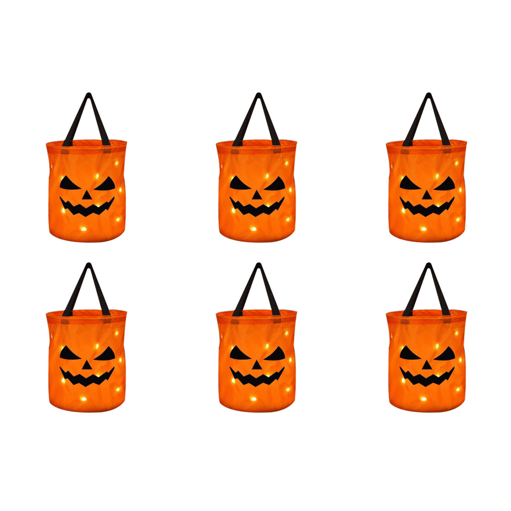 Yiaieng Halloween Large Candy Bags Led Light Up Goody Tote Bag Party ...