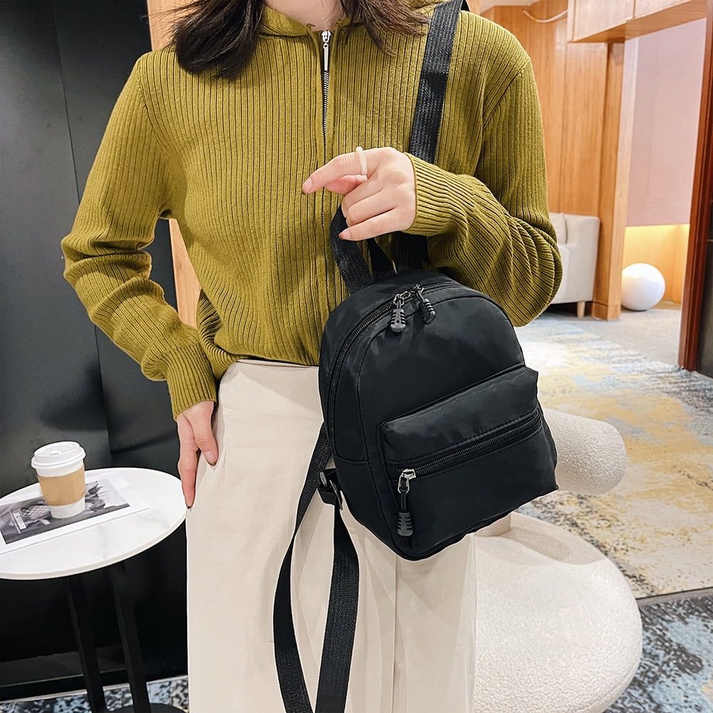 Yiaieng Simple Solid Color Backpack Women Nylon Knapsack Preppy Style ...