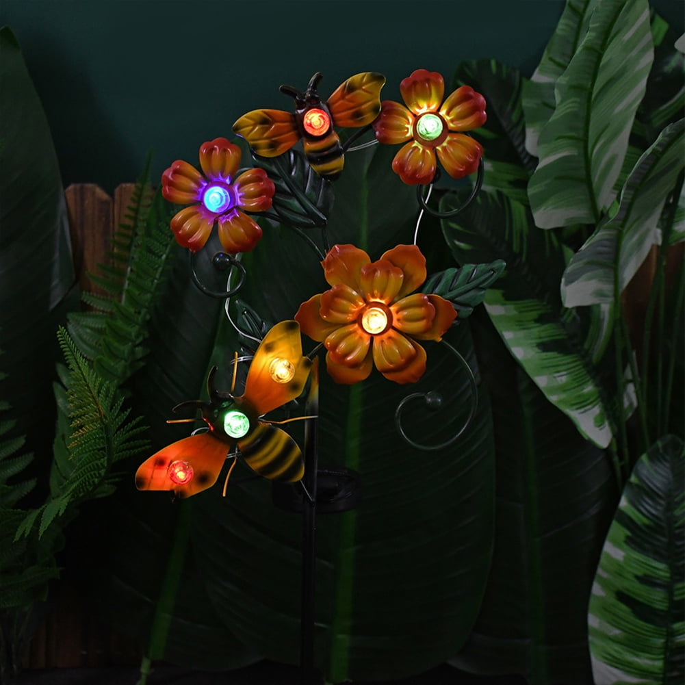 Yiaieng Solar Outdoor Light, Solar Flower Stake Light Landscape Light ...