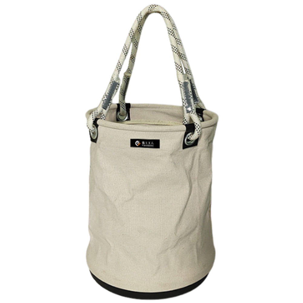Yiaieng Tool Storage Bucket, Canvas Tool Bucket Bag with Plastic Bottom ...