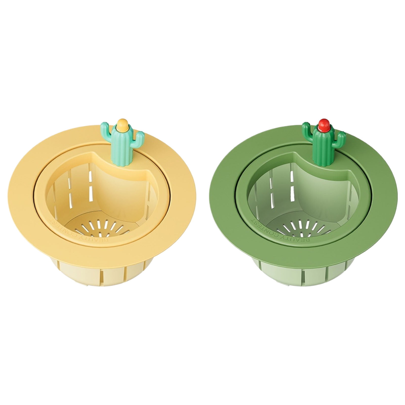Yialzm 2PCS Cactus Kitchen Sink Strainer Automatic Dumping Basket Multi ...
