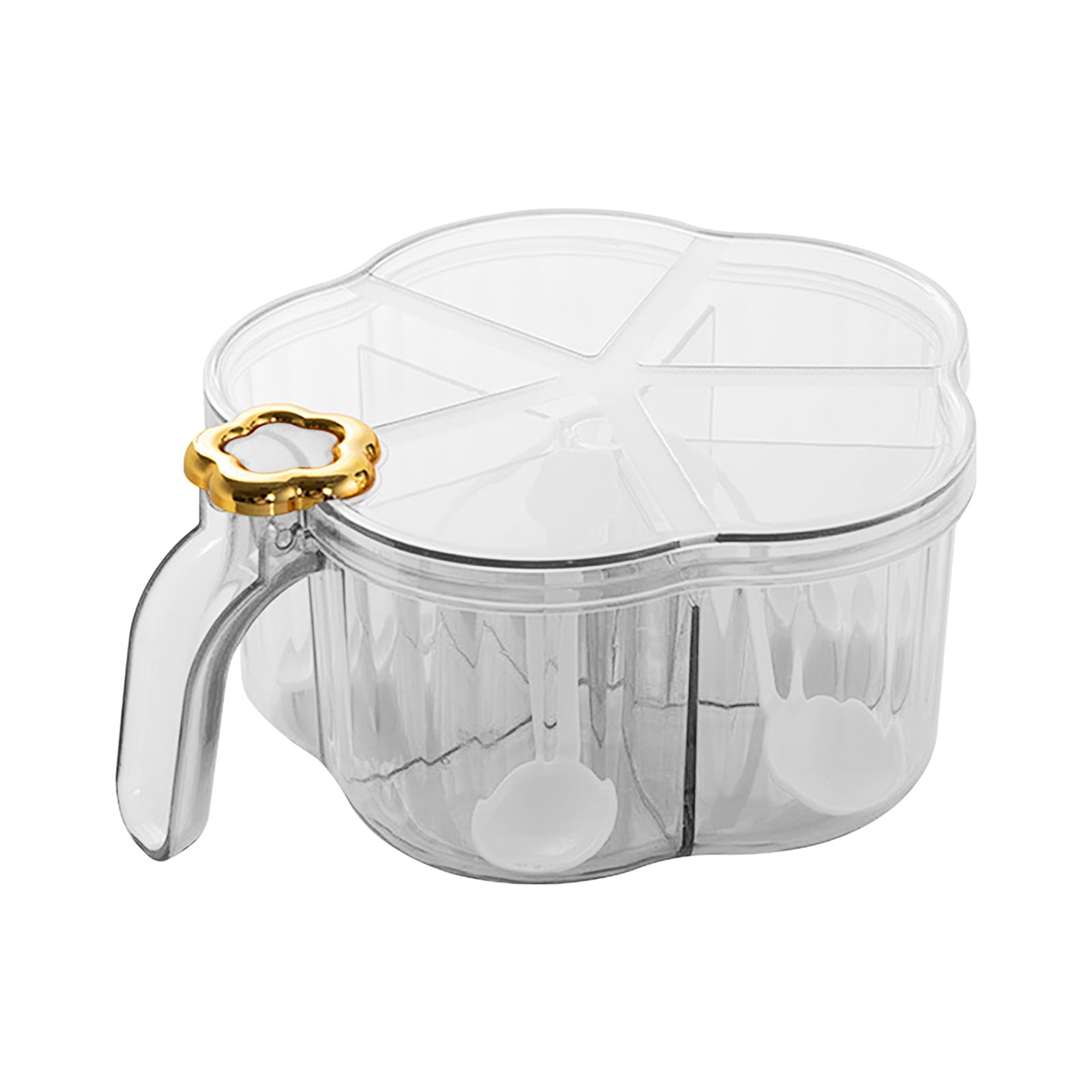 Yialzm Crystal Integrated Seasoning Box with Five Compartments for ...