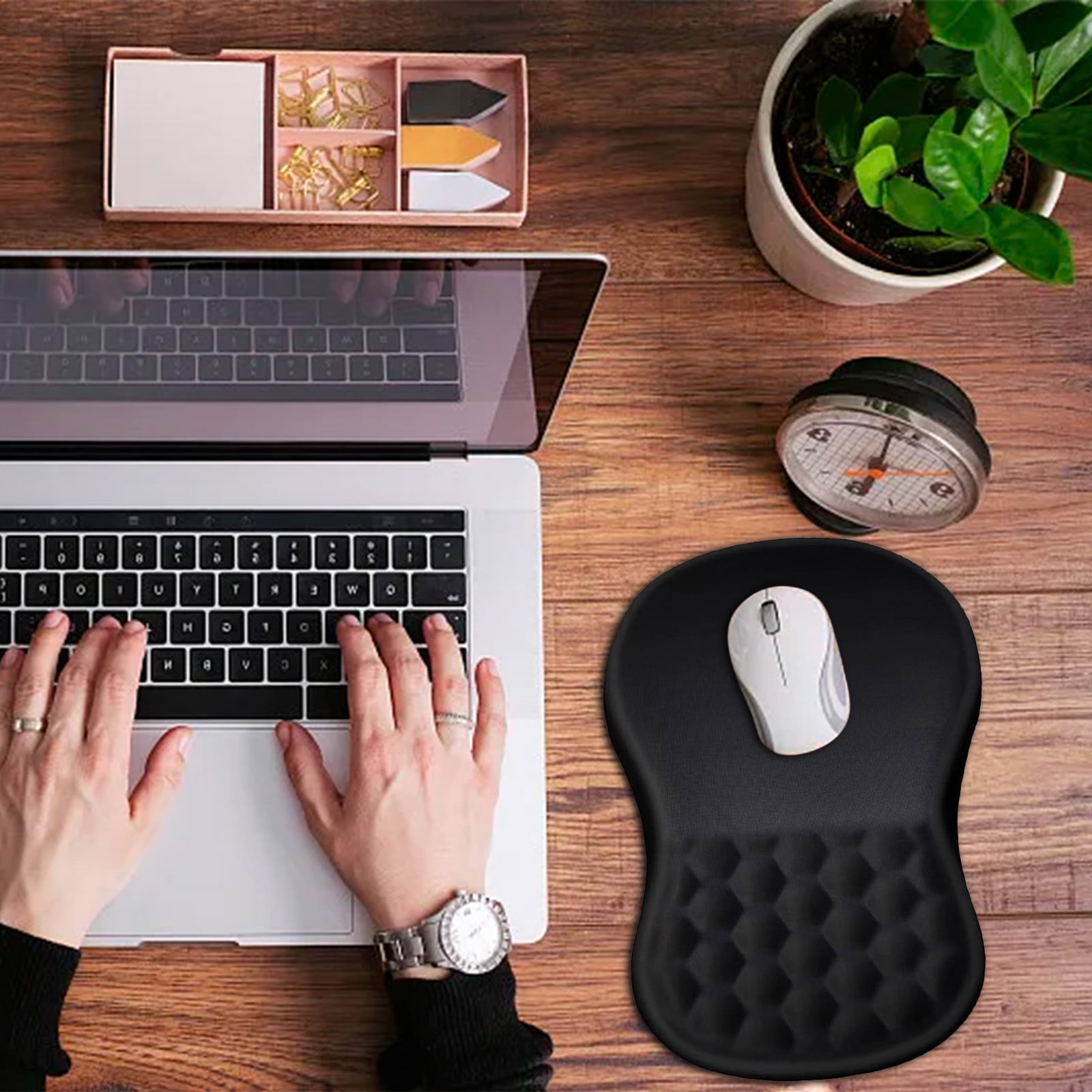 Yialzm Ergonomic Large Wrist Guard Mouse Pad with Massage Slope for ...