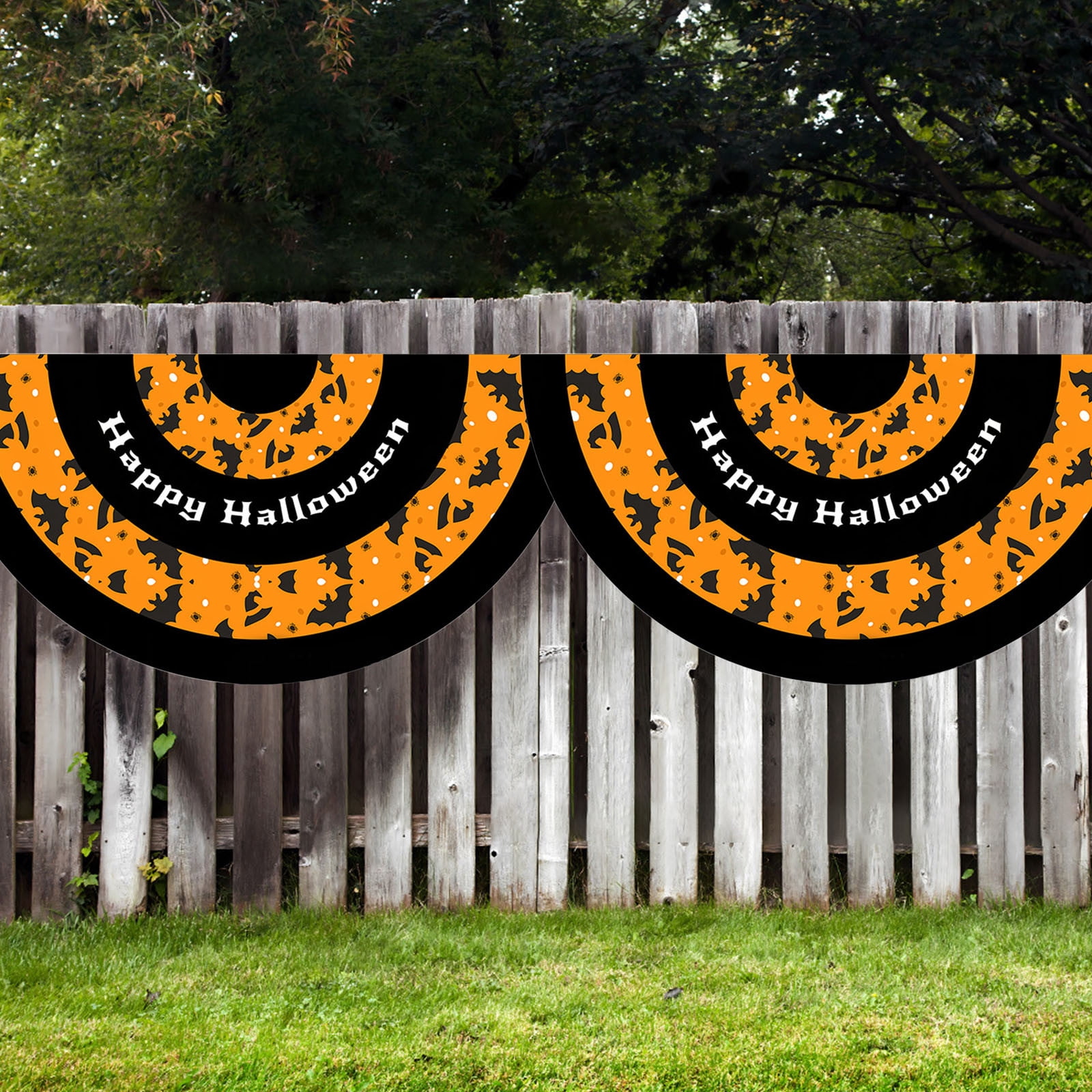 Yialzm Halloween Flags Garden Porch Fence Wall Banners with Metal Loops ...