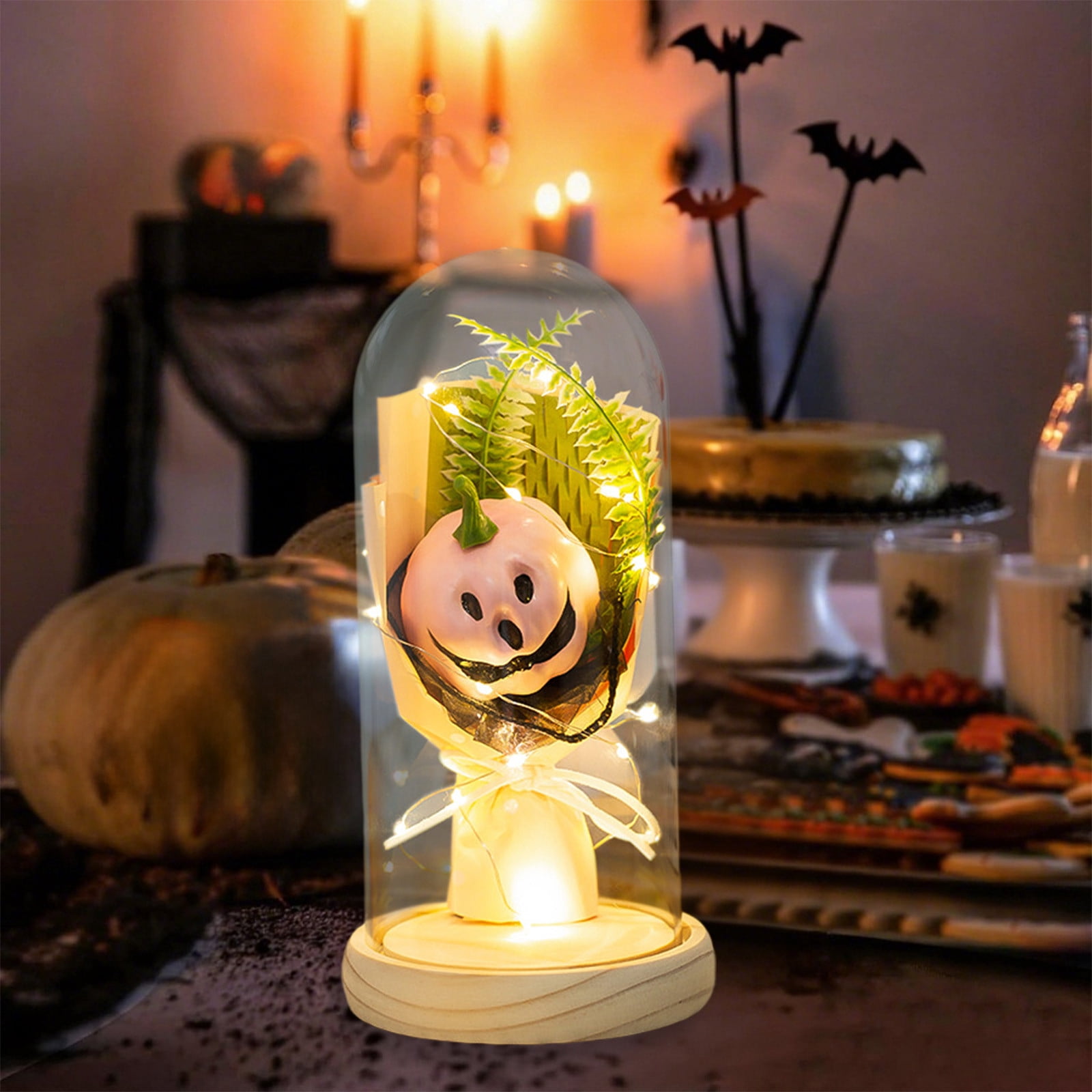Yialzm Halloween Pumpkin Light Decoration Battery Operated Dome Festive ...