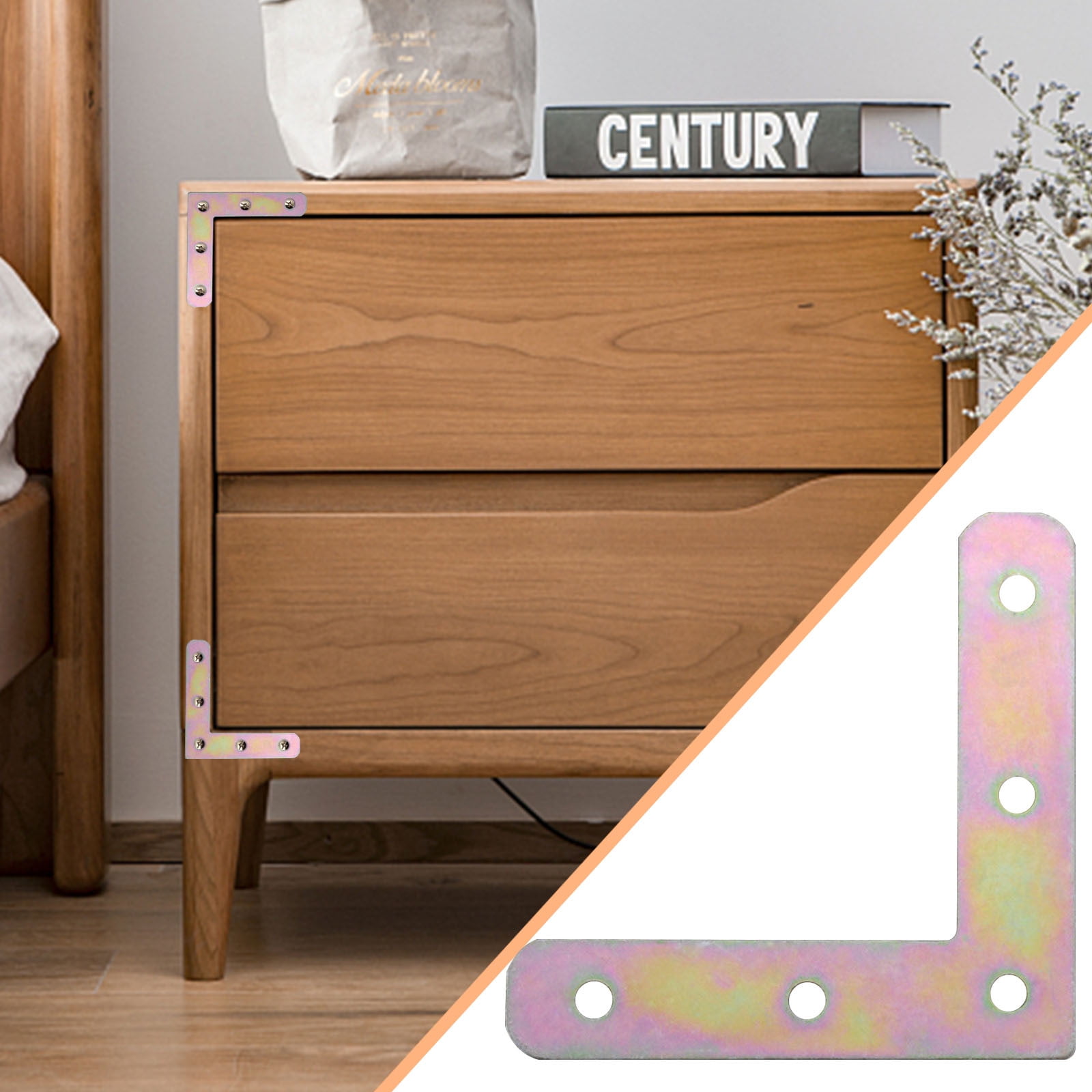 Yialzm Heavy Duty 90 Degree Right Angle Iron Corner Bracket for ...