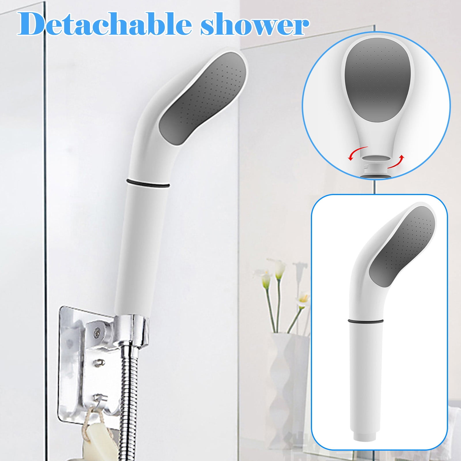 Yialzm High Pressure Handheld Showerhead Powerful Anti-blocking ...
