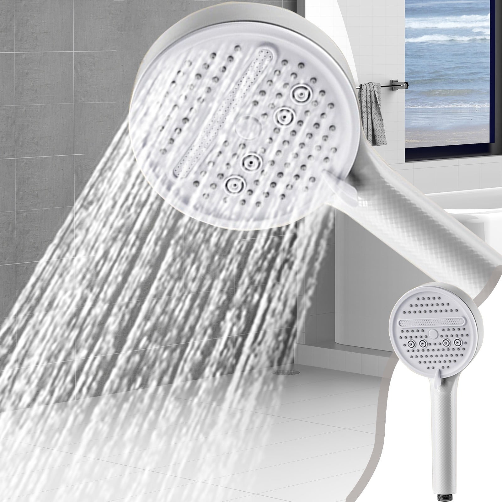 Yialzm High Pressure Shower Head with 5 Modes Adjustable Nozzles ...