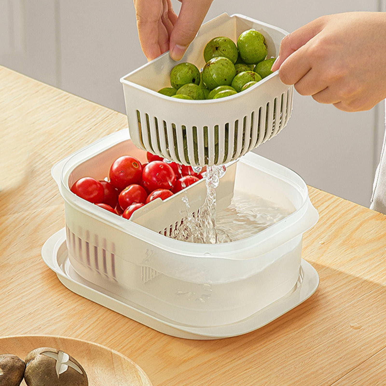 Yialzm Kitchen Ginger Garlic Seasoning Storage Organizer with Double ...