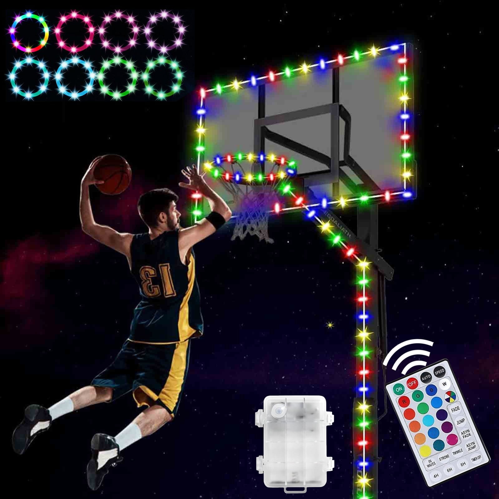 Yialzm LED Basketball Hoop Light with Remote Control for 17 Colors and ...