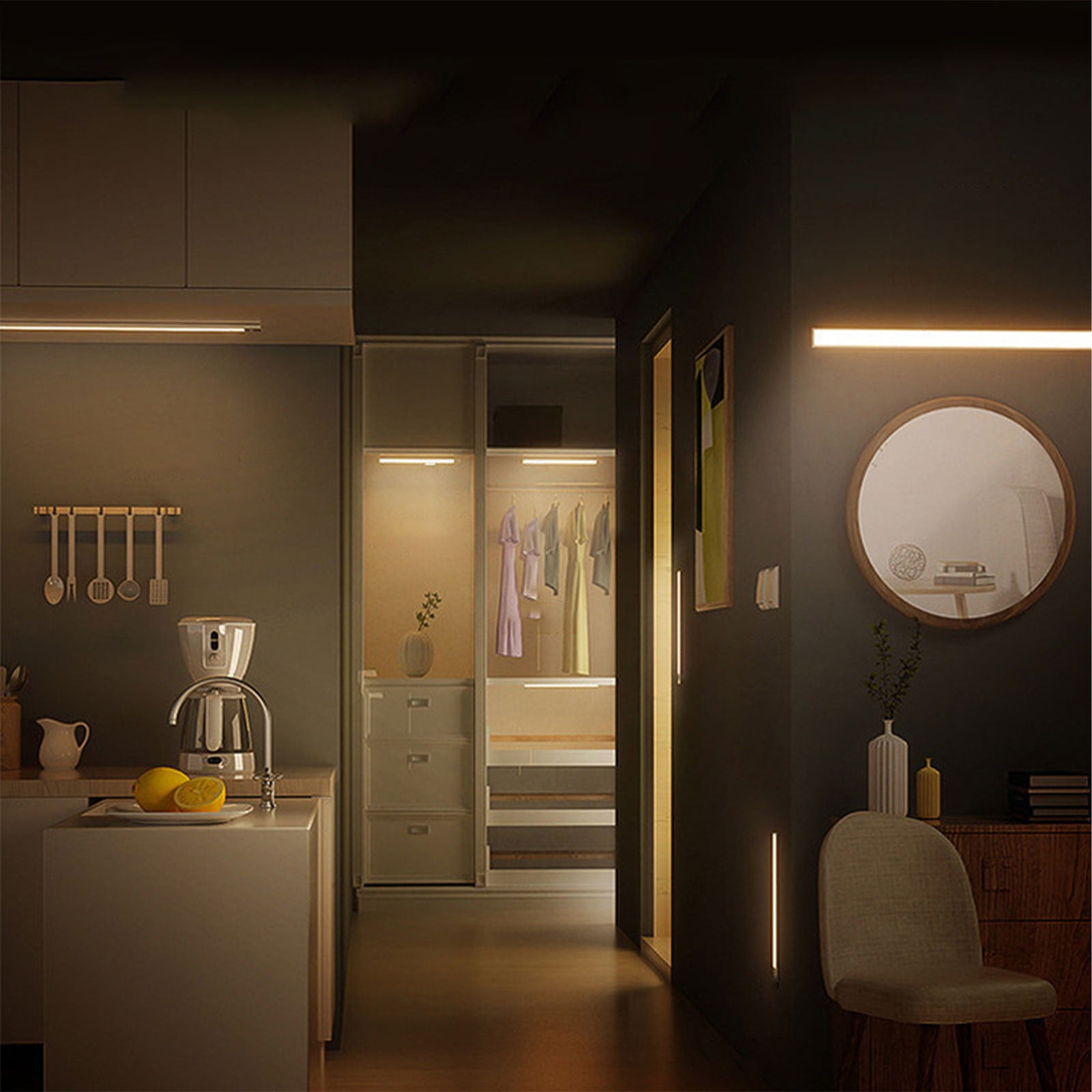 Yialzm LED Window Sill and Corridor Decorative Sensor Light USB ...