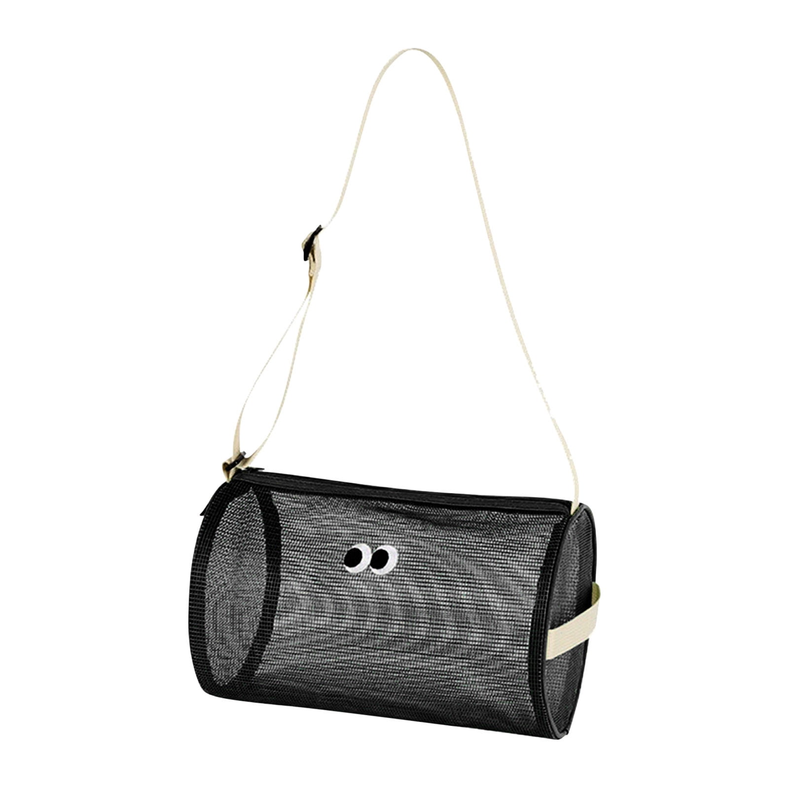 Yialzm Large Capacity Cylindrical Mesh Travel Bag with Adjustable ...