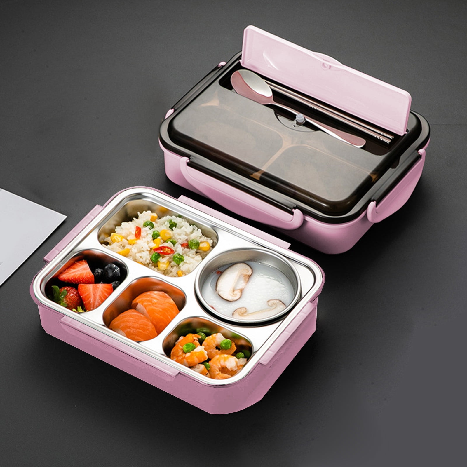 Yialzm Long Lasting 50.72 fl oz Stainless Steel Lunch Box with Five ...