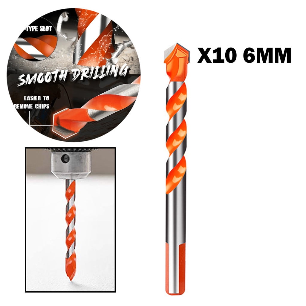 Yialzm Multifunctional High Speed Drill Bits Set 10 Pack 6542 Carbide Alloy for Ceramic Glass ...