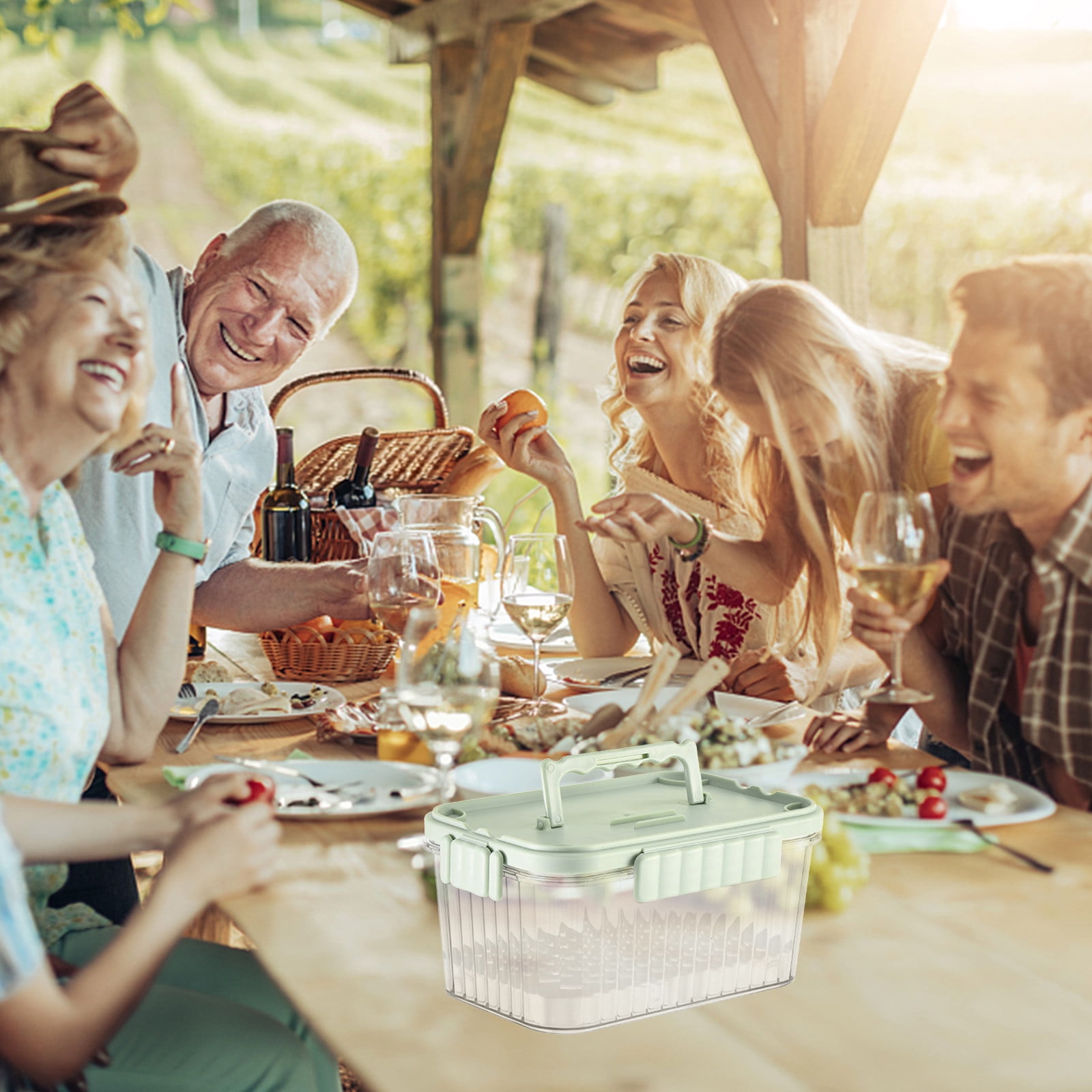 Yialzm Picnic Food Storage Box with Fork for Children's Snacks and Dry ...