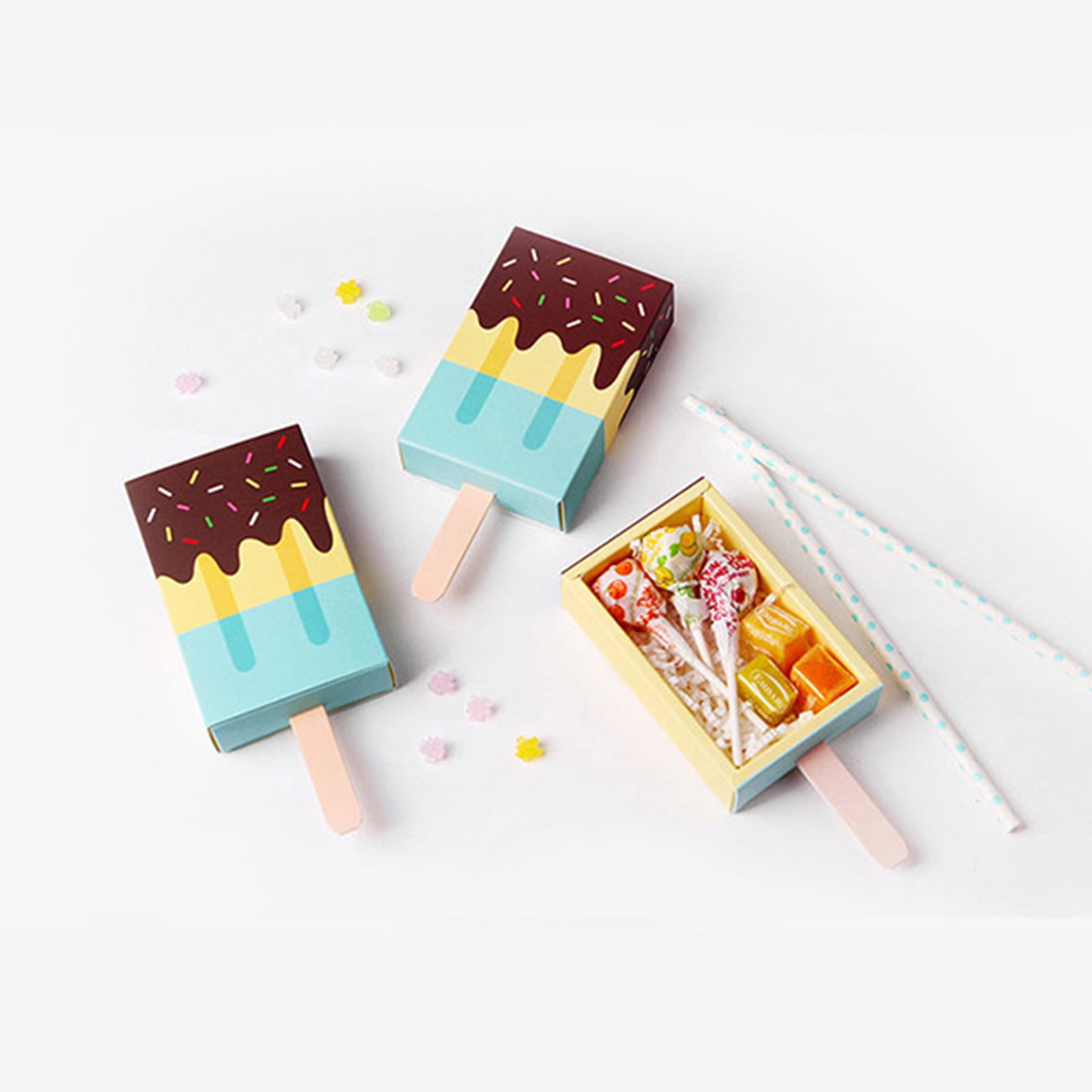 Yialzm Set of 10 Cute Popsicle Shaped Gift Boxes Funny Versatile ...