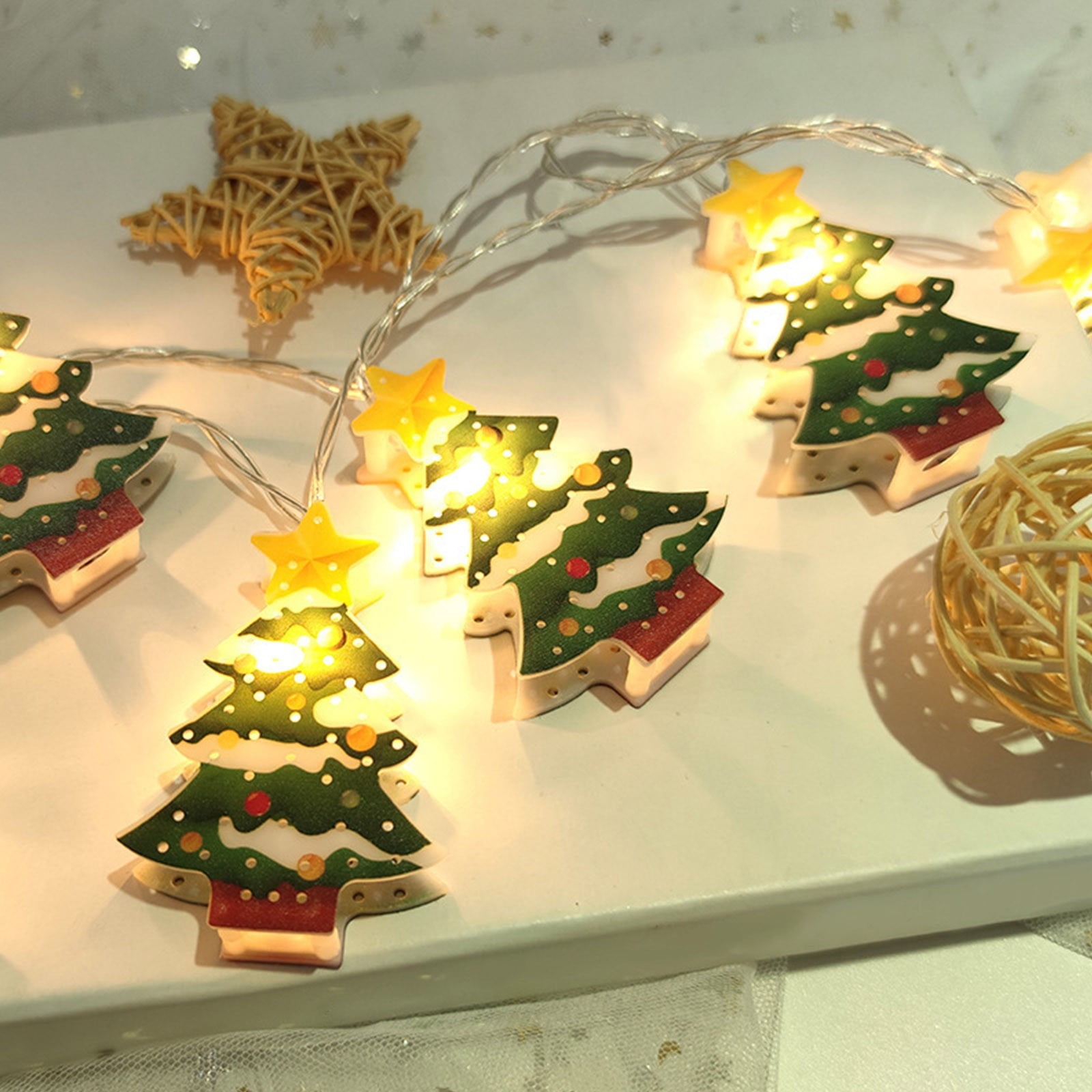 Yialzm Star Shaped Led String Lights 20 Leds Indoor Battery Powered ...
