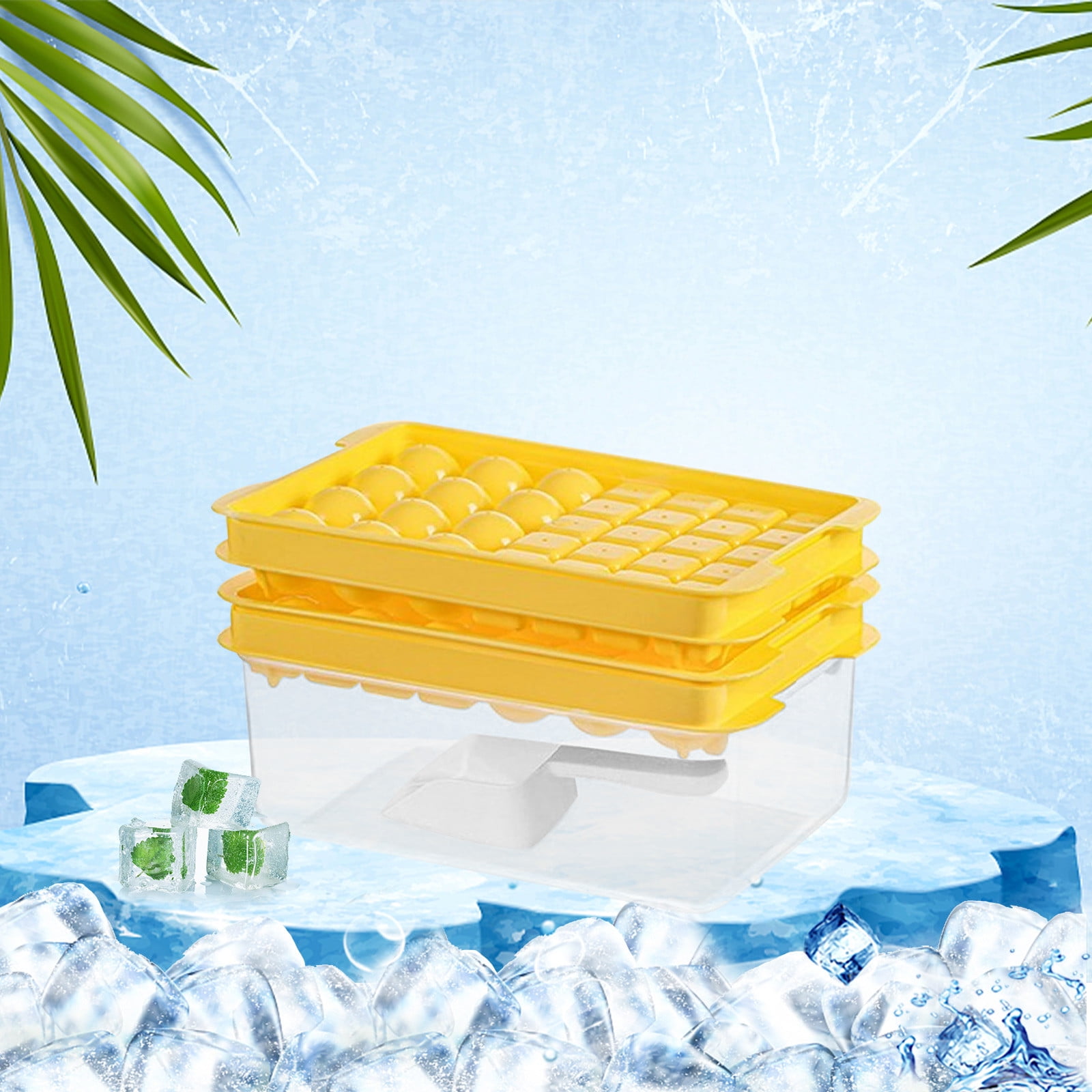 Yialzm Two In One Ice Tray Set with Storage Lid PET Material Easy ...