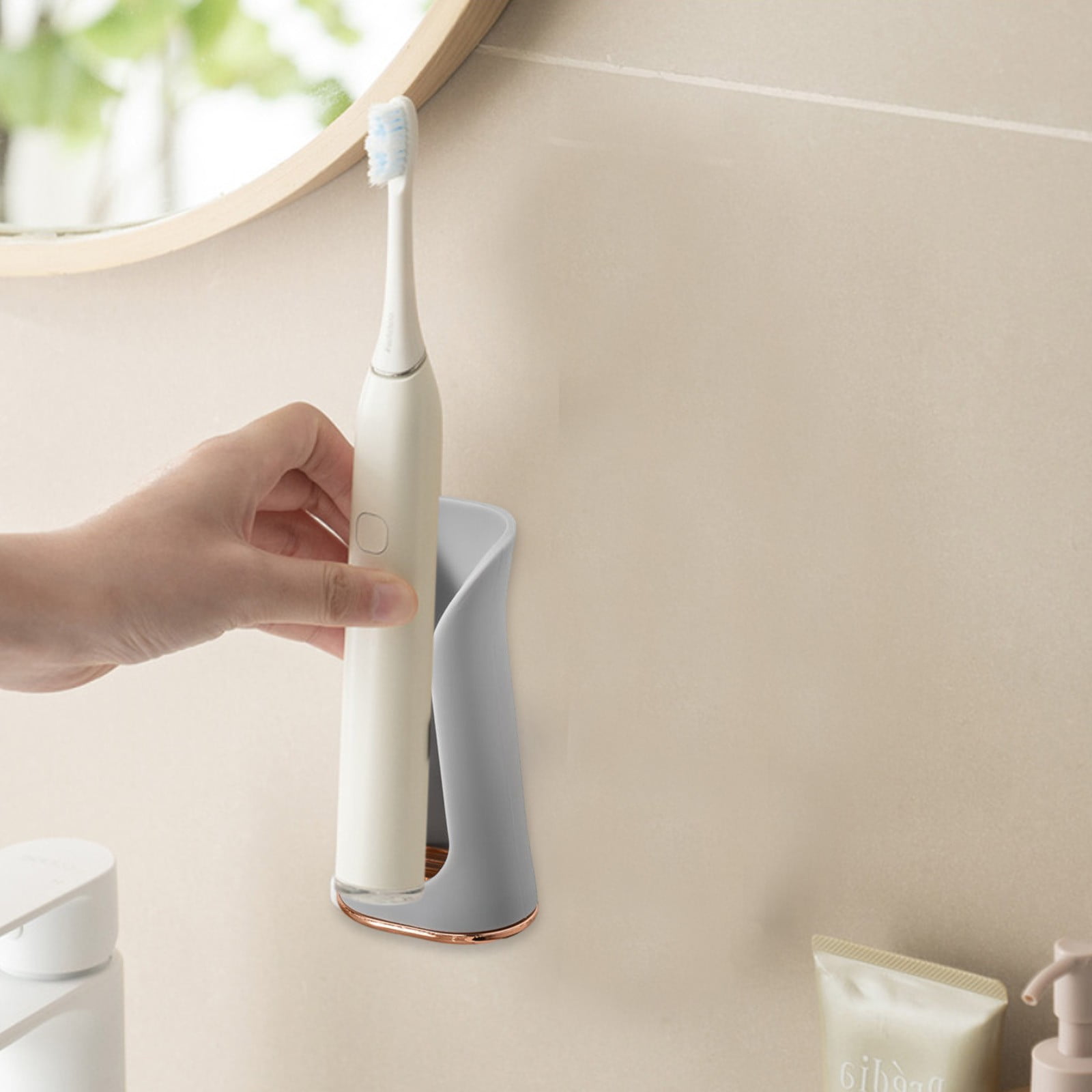Yialzm Wall mounted Self adhesive Toothbrush Holder with Drainage Hole ...