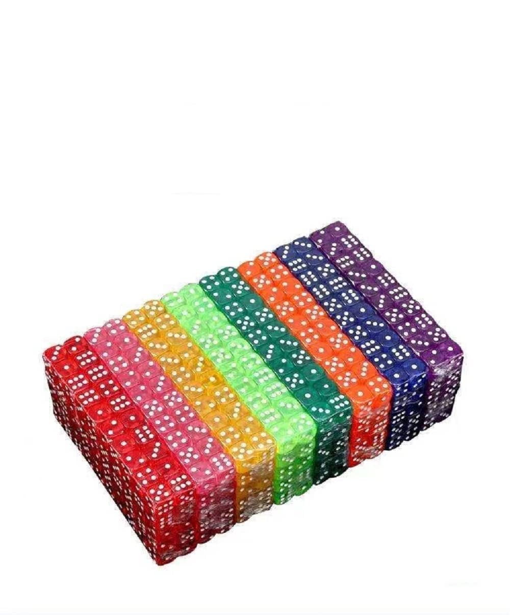 Yiasangly 50 Pieces 14mm STF9 6 Sided Dice, Game Dice, Translucent ...