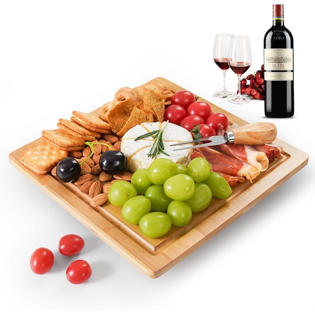 Yibidys Small Charcuterie & Cheese Board Set with Slide-Out Drawer ...