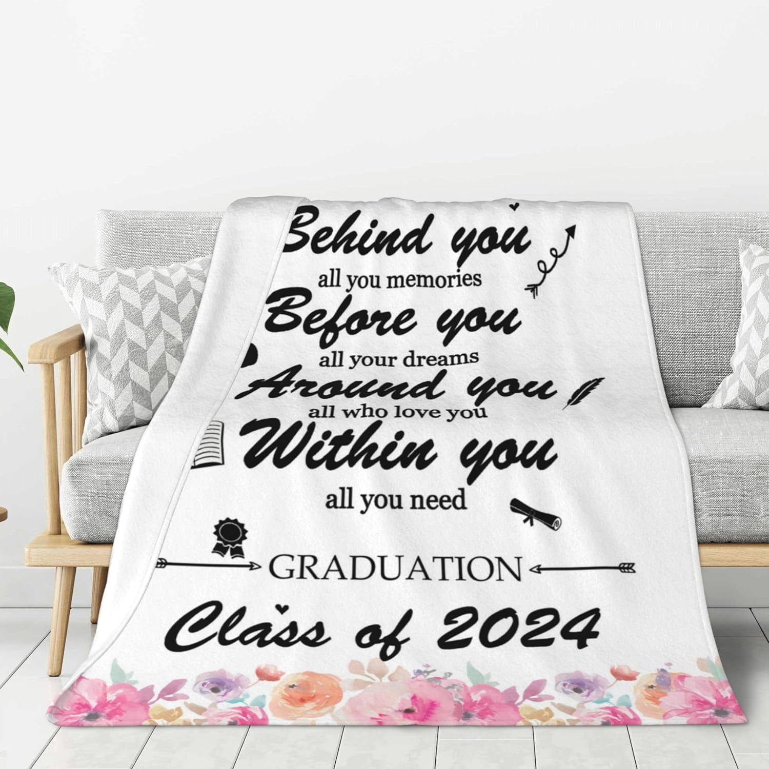 Yibo 2024 Graduation Gifts Blanket Graduation Decorations Class of 2024 ...