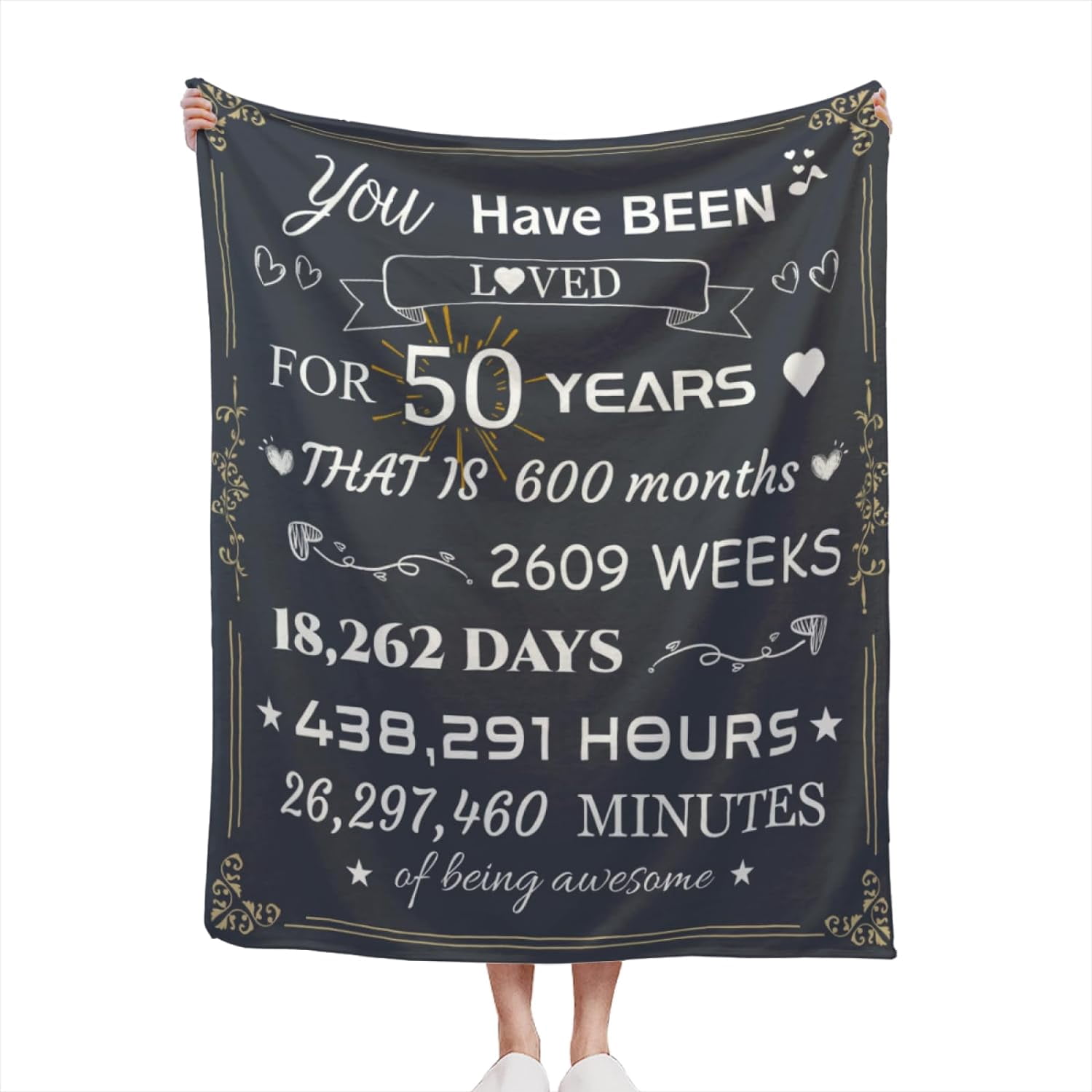 Yibo 50 Birthday Gifts for Women Personalized 50th Birthday Blanket ...