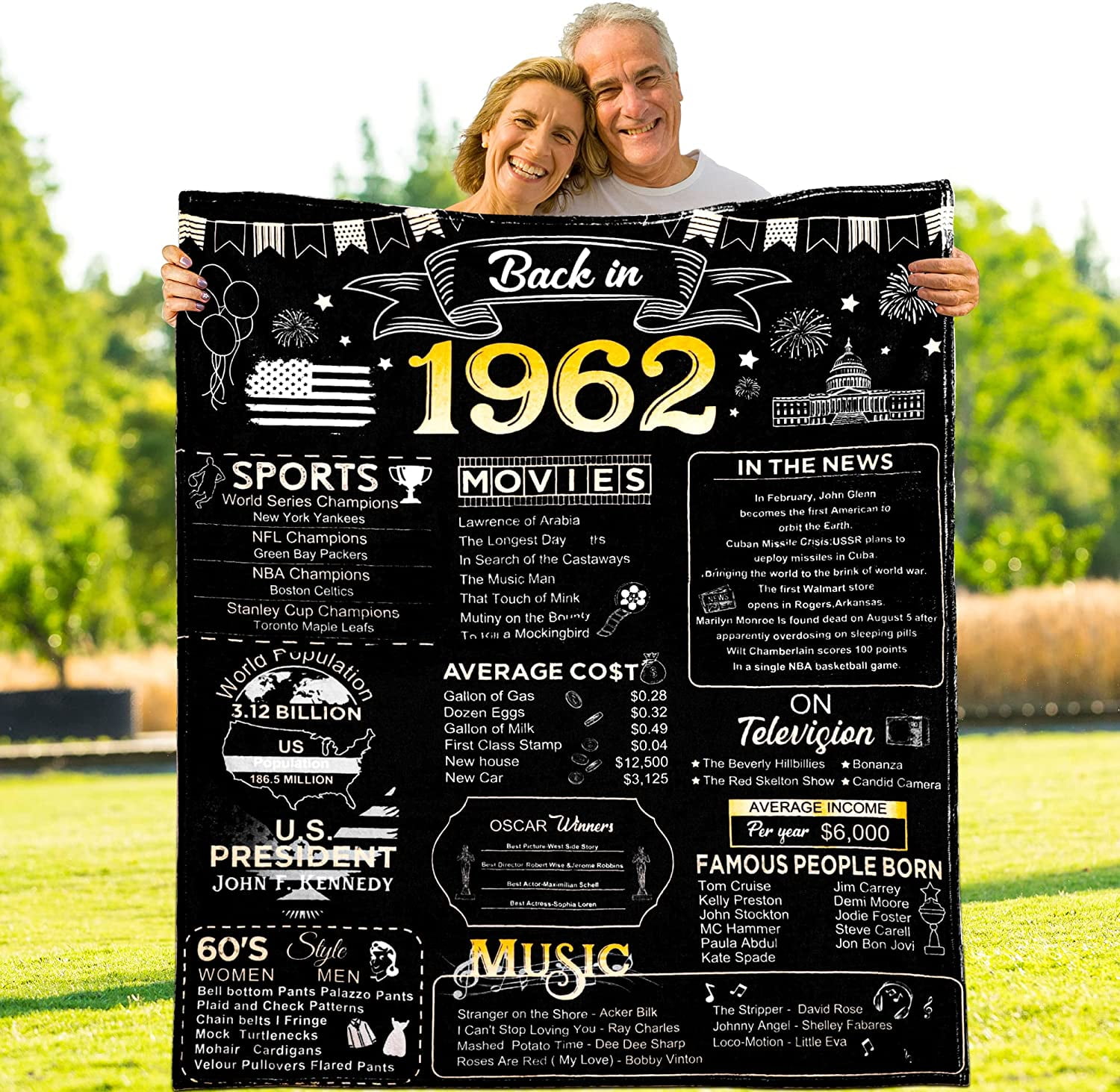 Yibo 72th Birthday Blanket Gift for Women or Men 72 Years Old 1952 Anniversary Weeding Gift for ...
