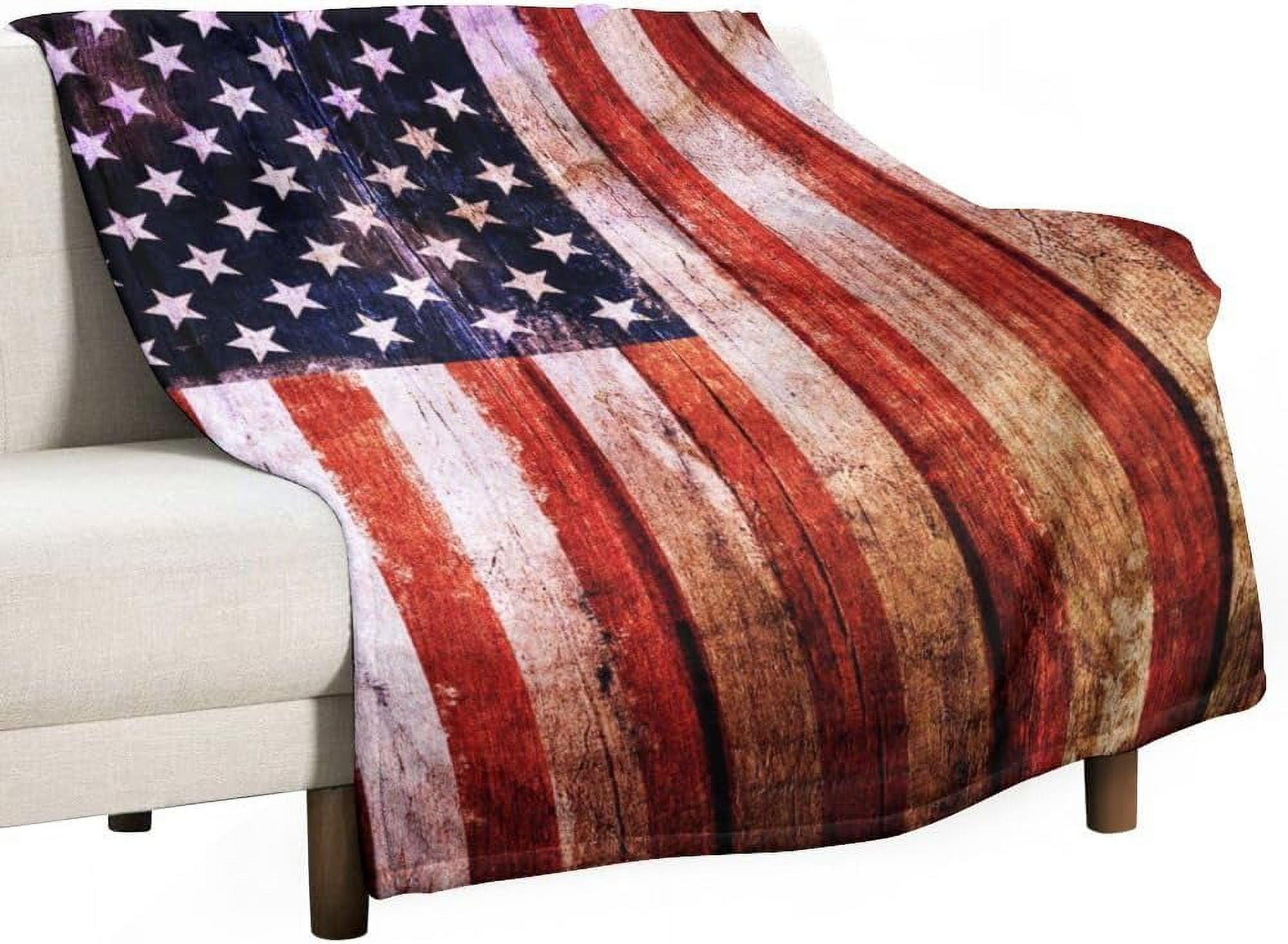 Yibo American National Flag and Gun Blanket Lightweight Flannel Plush ...